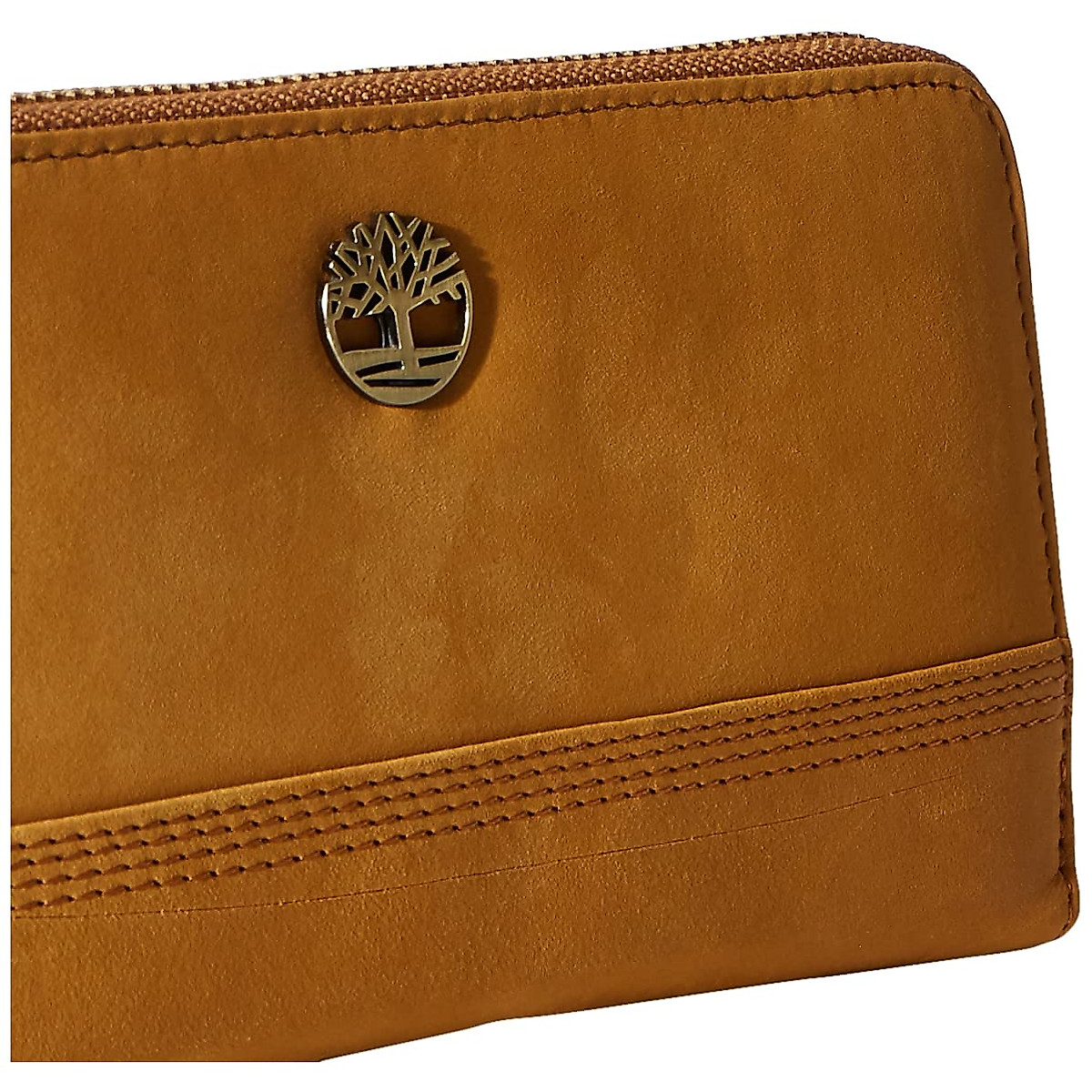 Timberland womens Leather Rfid Zip Around Wallet Clutch With Wristlet Strap, Wheat (Nubuck), One Size