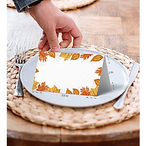 Thanksgiving Place Cards (3.5 x 2 in) 25 pcs, Table Name Cards for Thanksgiving Party, Seating Name Cards, Food Labels, Scored for Easy Folding, Thanksgiving Party Supplies, Fiesta Party - SJK001