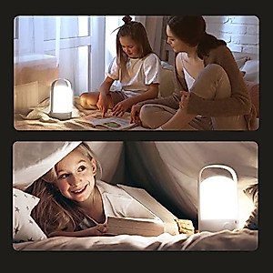 KLEAH Portable Cordless Lantern Table Lamp, 360° Portable Handle, Stepless Dimmer, Powerful Long-Lasting 50hrs, Rechargeable LED Lantern for Camping Bedroom Party
