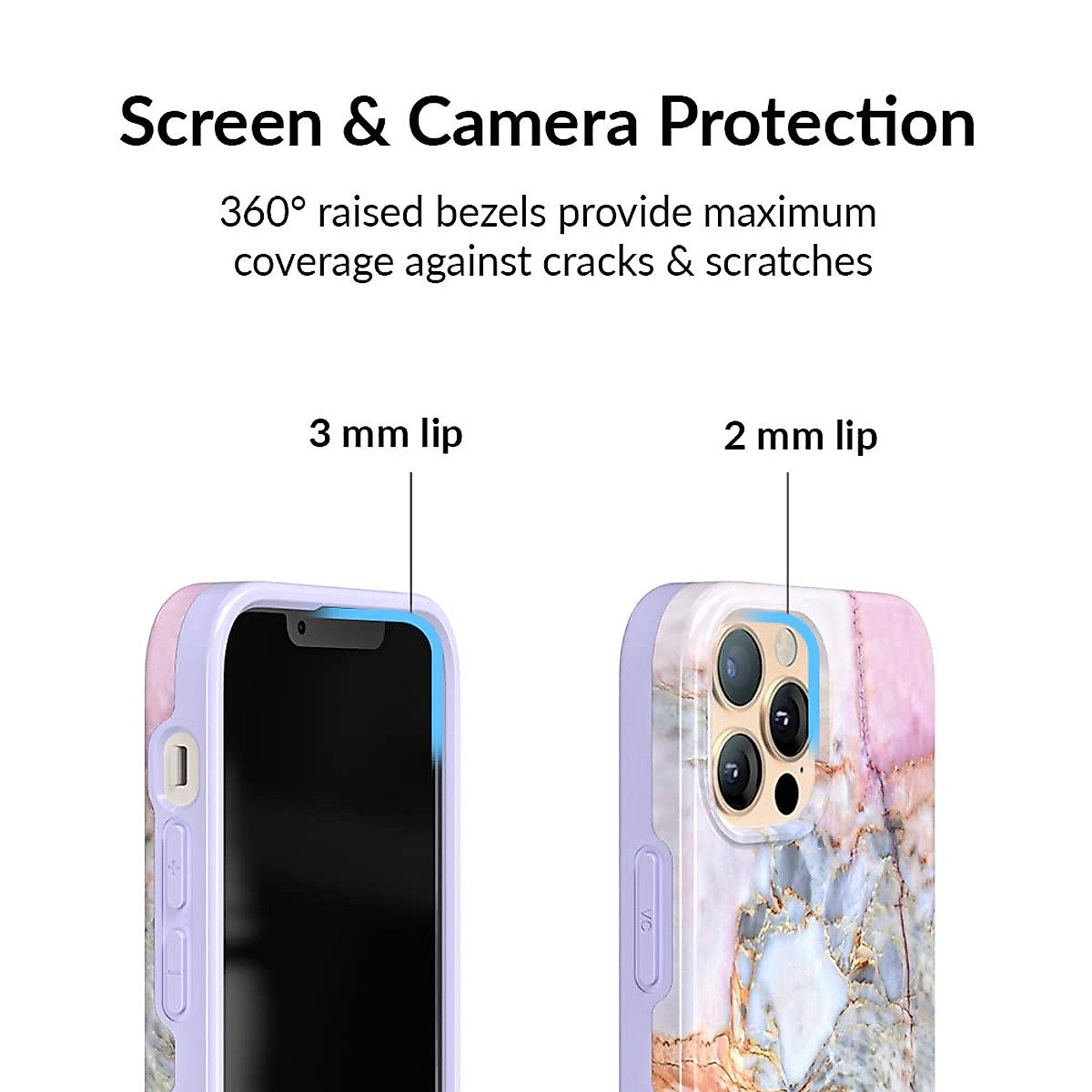 Velvet Caviar for iPhone 13 Pro Max Case White Marble [10ft Drop Tested] Compatible with MagSafe - Protective Microfiber Lining