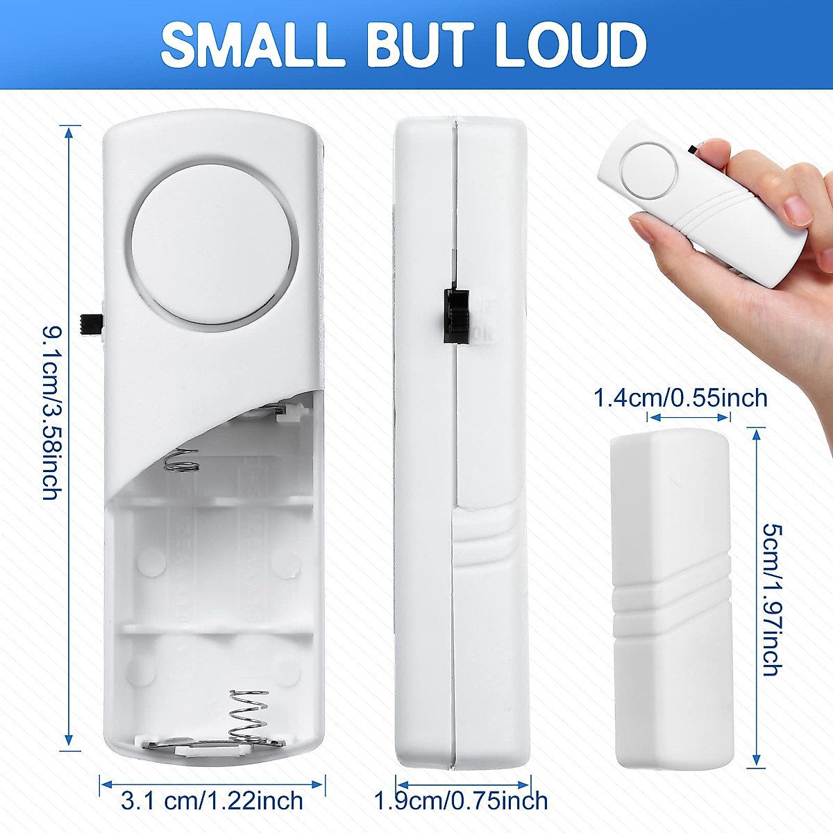 16 Pieces Door Window Alarm for Home Security Bulk Wireless Door Window Alarm Sensors Anti Theft Window Security Alarm Burglar Alarm for Kids Safety, Doorbell, Office, House Security Protection