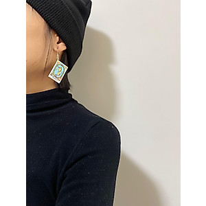 VEINTI+1 22 Pairs Tarot Card Earrings arot Divination Earrings Wheel of Fortune Grand Arcana Earrings Waite Tarot Earrings Jewelry with Double Side Tarot Patten Pendant Earring for Women Playing Astrology Charms Decor Nature'S Secret Library Regalo De Joy