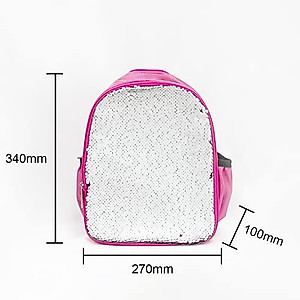 MR.R Sublimation Blanks Reversible Sequin Backpack for Girls Magic Sequin School Bag with Padded Back and Adjustable Straps,Pink,10.6x13.4 inch