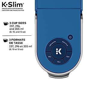 Keurig K-Slim Single Serve K-Cup Pod Coffee Maker, Featuring Simple Push Button Controls And MultiStream Technology, Twilight Blue