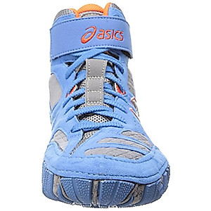 ASICS Men's Aggressor 2 Wrestling Shoe,Dusty Blue/Silver/Red Orange,12 M US