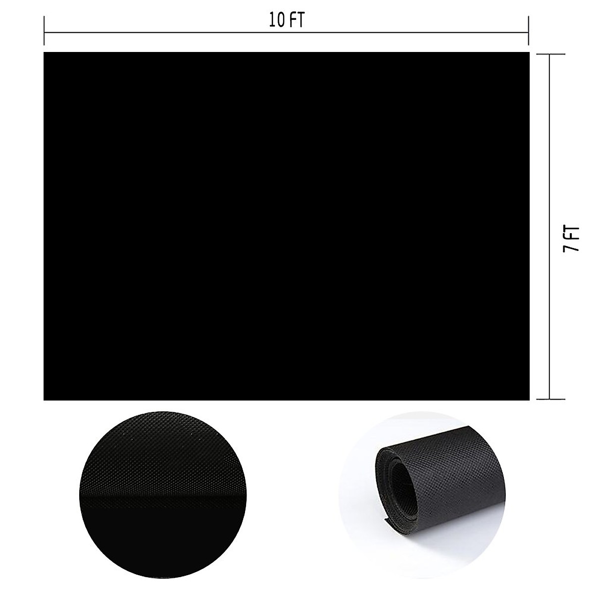 MTMETY 10x7ft Black Photo Video Photography Background Studio Non-Woven Fabric Backdrop Screen PURME002