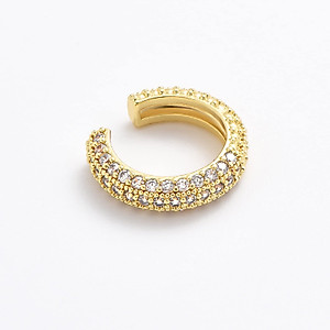 ALYXUY Gold Ear Cuff Non Piercing For Women, 14K Gold Plated Hypoallergenic Huggie Cross Ear Cuff Earrings（12pcs) (KC010-2)