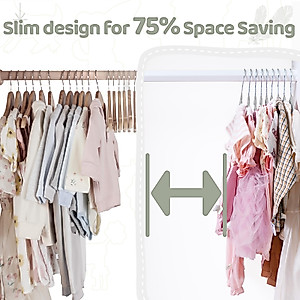 HOUSE DAY Premium Baby Velvet Hangers 50 Pack for Kids, Non Slip Baby Clothes Hangers for Closet, 11 Inch Children's Hanger Space Saving on Baby Organization, Gray