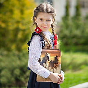 PYBUG Horse Trading Card Binder with Nylon Strap 4-Pocket Waterproof PU Leather Card Collection Binder for 400 Cards Sturdy Card Holder Folders for Game Cards,Sports Cards