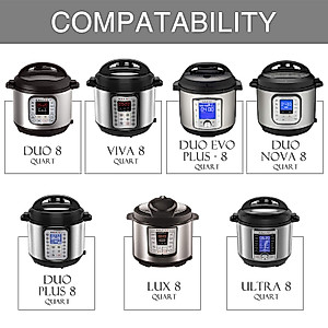 Silicone Sealing Ring for 8 Qt, Replacement Seal Gasket for Instant Pot 8 Quart Model, Food-grade Silicone, Fits Duo 8 Quart, Lux 8 Quart, Duo Plus 8 Quart, Ultra 8 Quart, Viva 8 Quart, 3-Pack