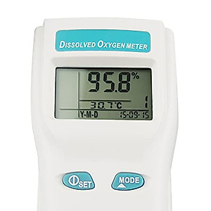 Dissolved Oxygen Meter DO Temperature Tester Water Quality Monitor with Oxygen Electrode for Aquarium, Freshwater, Laboratory, Aquaculture, etc.