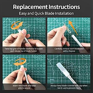 Precision Craft Knife Set - Sharp Razor Blades & Exacto Knife for Carving, Modeling, Scrapbooking, and Sculpting - Perfect for Woodworking, Stenciling, DIY Projects & Precision Cutting (Silver)