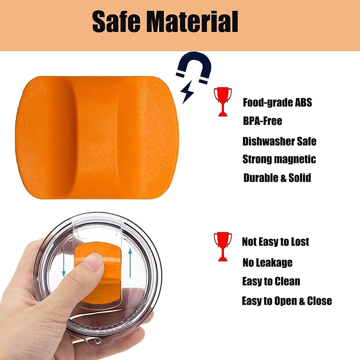 Magnetic Slider Replacement, Replacement Magnetic Slide Block, Magslider Replacement Compatible with Lid/Tumblers Fits 10oz, 16oz, 20oz, 26oz, 30oz
