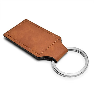 iPick Image Compatible with Honda Insight Rectangular Brown Leatherette Key Chain