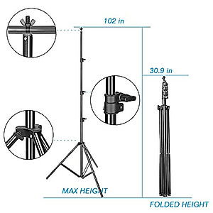 EMART 8.5x10ft Photography Backdrop Kit with 400W 5500K Daylight Umbrella Continuous Lighting Set, Black & White Backgrounds for Photo Studio Product, Photoshoot, Portrait Shoot