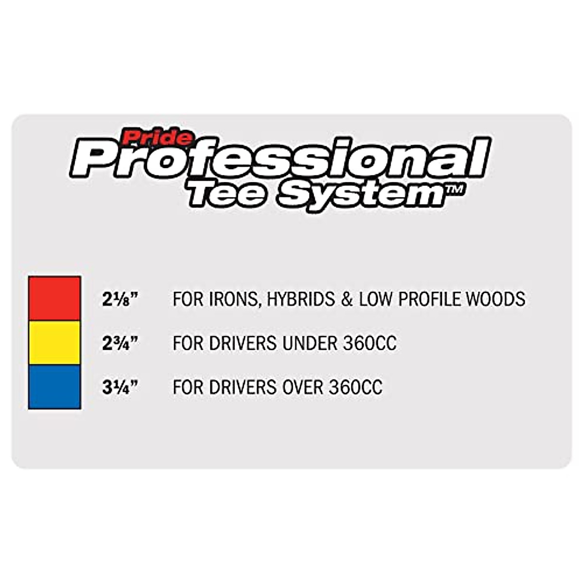Pride Professional Tee System Two Piece Step Tee, 50 Count, 2-3/4 inch (Yellow)
