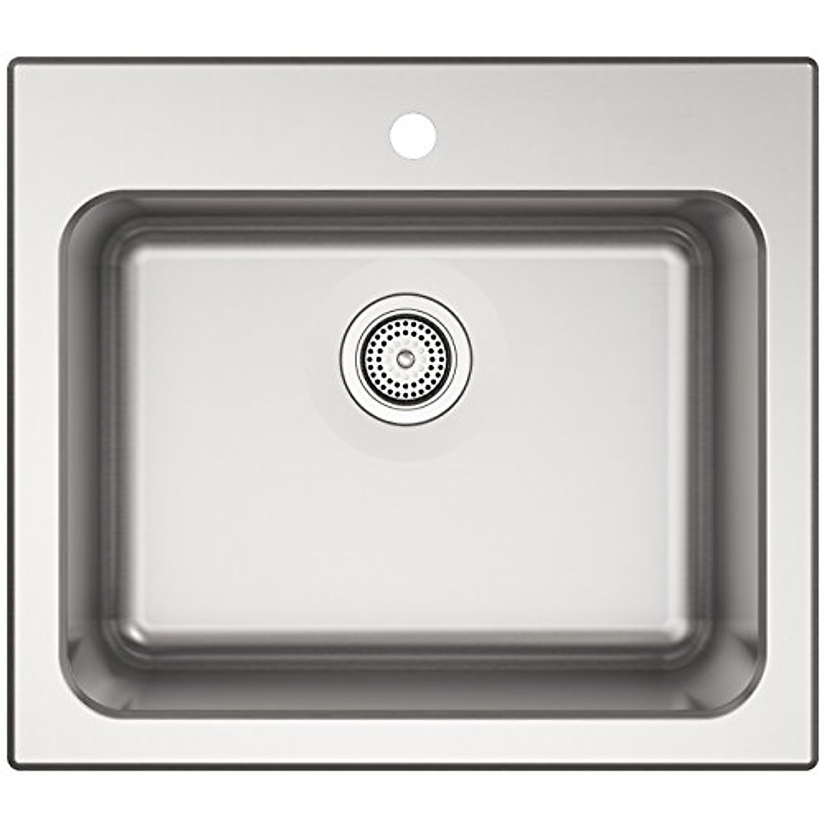 KOHLER K-5798-1-NA Ballad 25-Inch x 22-Inch Top-Mount Utility Sink with Single Faucet Hole, Stainless Steel