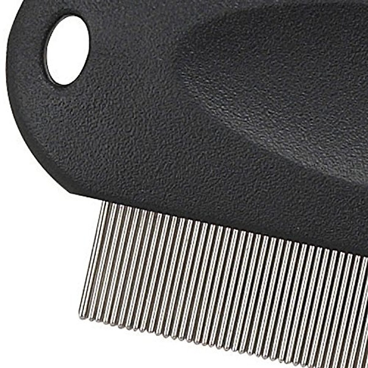 Master Grooming Tools Contoured Grip Flea Combs — Ergonomic Combs for Removing Fleas, Black, 3-inch