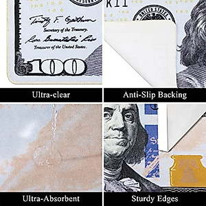 Ileading New Hundred Dollar($100) Bill Money 2' X 5' Indoor Runner Rug, Non-Slip Money Area Rug for Living Room Bedroom Kitchen Laundry Mat (24"X59" Green Multicolor)