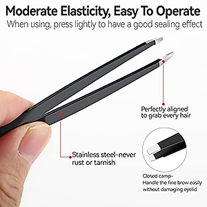 Tweezers Set-4 Pieces Gotcha You Looked Circle Punch Game - Sticker.1 (Black)