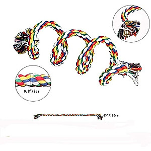 Yuecoofei Parrot Rope Perch Cotton Rope Bird Perch with Bell Climbing Stand Bar Bird Bungee Toy Parrot Chew Toys,pet Toys,Bird Perch, Rope Bungee Bird Toy