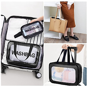 Hysagtek 4 Pcs Waterproof Toiletry Bag Set for Women Men, Clear Makeup Bags with Zipper, Cosmetic Travel Bags for Toiletries, Skincare Products, Travel Accessories