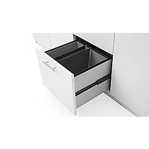 ZURI Furniture Reagan Modern Polished Office Storage and Filing Cabinet Credenza - White