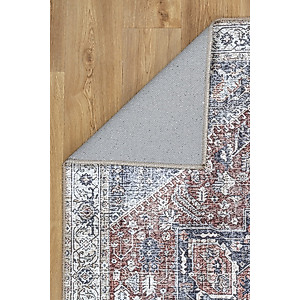 Home Culture Machine Washable Area Rug, Non-Shedding, Distressed Area Rug for Livingroom, Kitchen, Dining, Office, Low Pile, Pet Friendly Luna Rug, 5'2'x7'6'