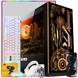MTG Aurora 4C Gaming Tower PC- Intel Core i7 4th Gen, RTX 2060S GDDR6 8GB 256bits Graphic, 16GB Ram, 1TB Nvme, MTG 4 in 1 Gaming Kit, Webcam, Win 10 Home