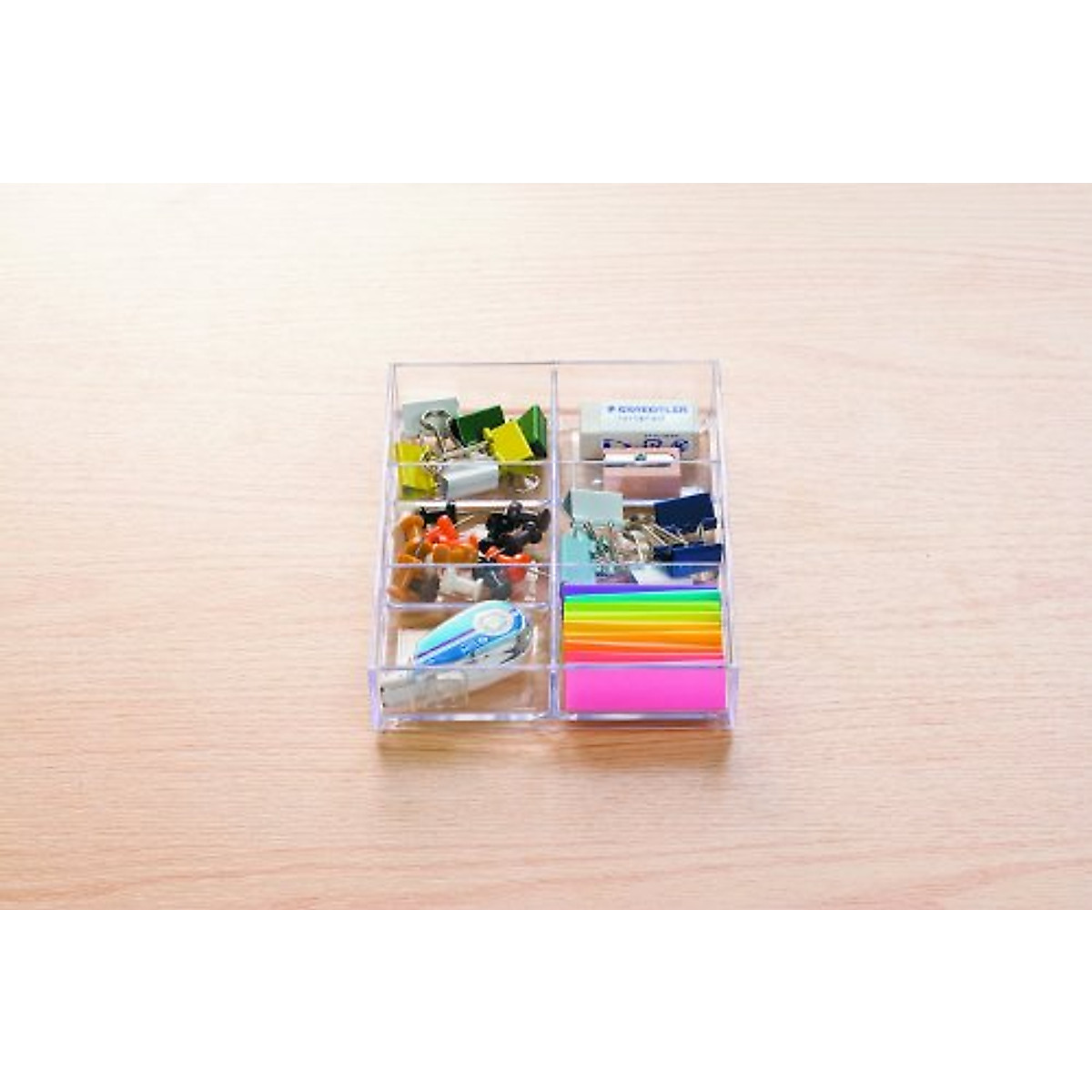 Like-It | MX-T11 | System Tray | Stackable Organizer | Drawer Organizer | A6 | 6 Divide |4.53" × 6.06" × 1.18" | Clear |