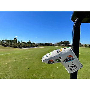 Blade Putter Cover by Golly Golf - JUST RELEASED - Tour Quality Putter Cover - Scotland Weather Tested - Premium Leather - BOATS & HOLES EDITION - Putter Protection + Strong Magnetic Closure