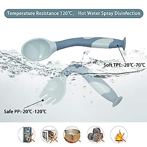 Baby Utensils Spoons Forks with Travel Safe Case for Toddler Babies Children Feeding Training Spoon Easy Grip Bendable Perfect Self Feeding Learning Stand Spoon Fork