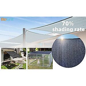 BeGrit 70% 9x20ft Shade Cloth with Grommets Garden Sun Mesh Sunblock UV Resistant Net for Garden Cover Flowers,Patio Plants,Chicken Coop,Greenhouse(Black)