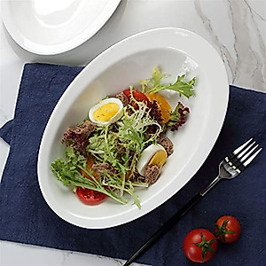 SURURA Floraldinnerplates Duck Tongue Bowl Creative White Ceramic Bowl Fruit Salad Shaped Bowl Dinner Plate