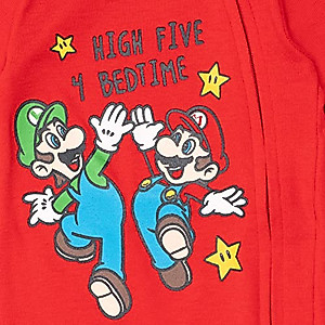 Super Mario Mario Luigi Yoshi Baby Boys 2 Pack Zip-Up Sleep N' Play Coverall 3-6 Months Red/Green