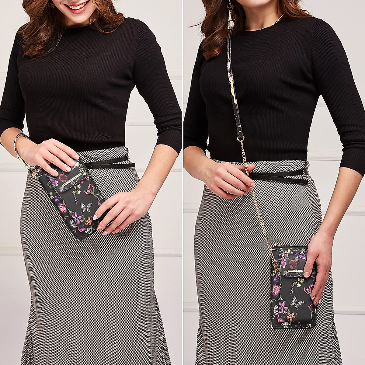 Dasein Crossbody Bag Phone Purse Handbag for Women Shoulder Bag Credit Card Wristlet Wallet with Multi Pockets