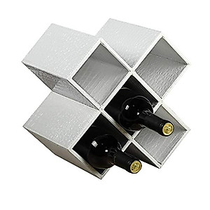 European Style Decoration Wine Rack Wine Cabinet Decoration Creative Lattice Bottle Rack Flexible Placement J111, PIBM, White, 41×20x28cm