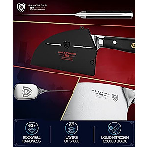 Dalstrong Serbian Chef Knife - 8 inch - Meat Cleaver - Shogun Series ELITE - Japanese AUS-10V Super Steel Kitchen Knife - G10 Handle - Sheath Included