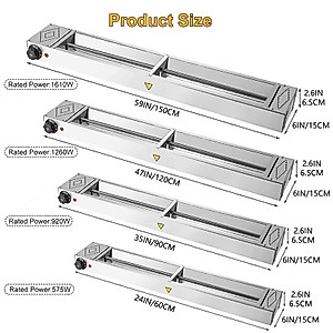 YMAOMAO Heat Lamp Food Warmer, Commercial Food Heat Lamp, Electric Food Warmer for Parties Buffets, Strip Catering Heating Lamp for Keep Food Warm, Restaurant Kitchen Equipment,150x15x6.5CM