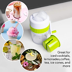 Ice Crusher Machine for Home | Manual Ice Crusher for Snow Cones or Slushies | Shaved Ice Maker | BPA Freeor Snow Cones or Slushies BPA Free