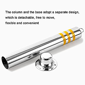 2 Pieces Parking Bollards Telescopic Stainless Steel Parking Space Lock with Reflective Padlock Parking Posts for Driveways 3m Plastic Chain