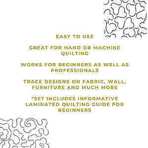 Quilting Stencils for Machine and Hand Quilting - 2 Quilting Stencils for Background Patterns - Rose Stipple, Heart Stipple Plastic Quilt Stencil Set with Guide