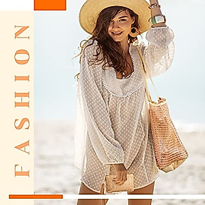 Mesh Beach Tote Bohemian Summer Shoulder Handbag and Zipper Wristlet Woven Straw Clutch Bag Beach Straw Purse for Women Girls