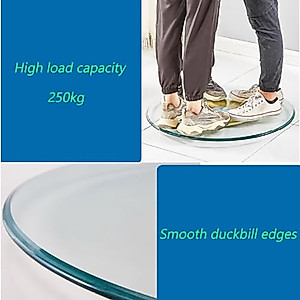 Glass Lazy Susan Turntable - 28in Round Turntable Rotating Serving Tray for Dining Table, Lazy Susan Heavy Duty Turntable Table Top Centerpiece Silent & Smooth ( Color : Clear-A , Size : 36in/90cm )