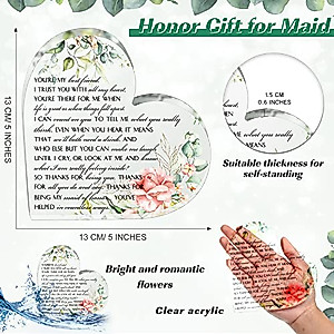 Bridesmaid Gifts Maid of Honor Gifts from the Bride Bridesmaid Proposal Gifts Acrylic Heart Sign with Flowers Eucalyptus Leaves Thank You Gift for Bridesmaids Wedding Party
