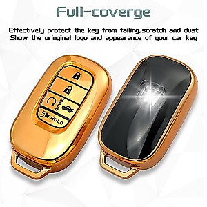 Compatible with Honda Key Fob Cover with Keychain Key Protector Case for 2022 2023 Civic Accord HR-V CR-V Sport SI EX EX-L Touring Smart Key Accessories