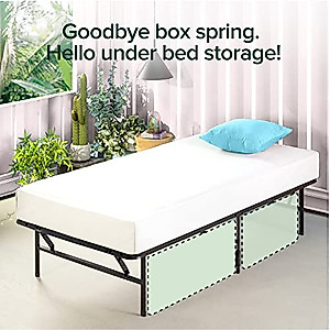 Zinus 12 Inch Cloud Memory Foam Mattress/Pressure Relieving/Bed-in-a-Box Twin & SmartBase Tool-Free Assembly Mattress Foundation / 14 Inch Metal Platform Bed Frame, Black, Twin, Regular