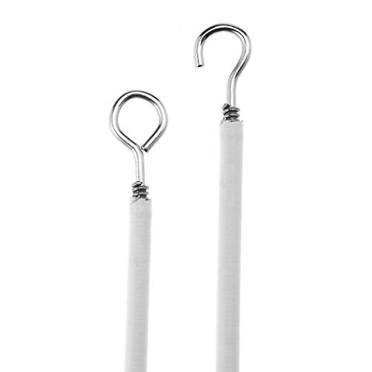 SING F LTD 17pcs Curtain Wire White Window Cord Cable with 8pcs Self-Adhesive Hooks 4 Pairs Hooks and Eyes Rods 3M Length