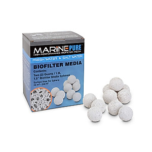 CerMedia MarinePure 1.5-Inch Sphere Bio-Filter Media for Marine and Freshwater Aquariums, 2-Quart