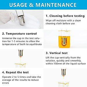 GELTTULU Zahn Cup Immersion Viscosity Cup,#1 to #5 Dip Type 44ml Stainless Steel Viscometer Flow Cup with Storage Rack for Paint, Ink, Dye, Lacquers, Food, Syrup,Oil(5 pcs）